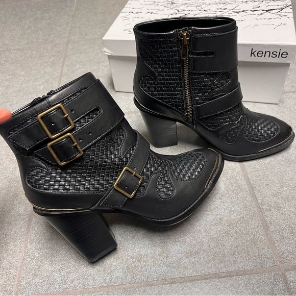 kenzie | Shoes | Kenzie Hamlin Western Style Woven Leather High Heel ...